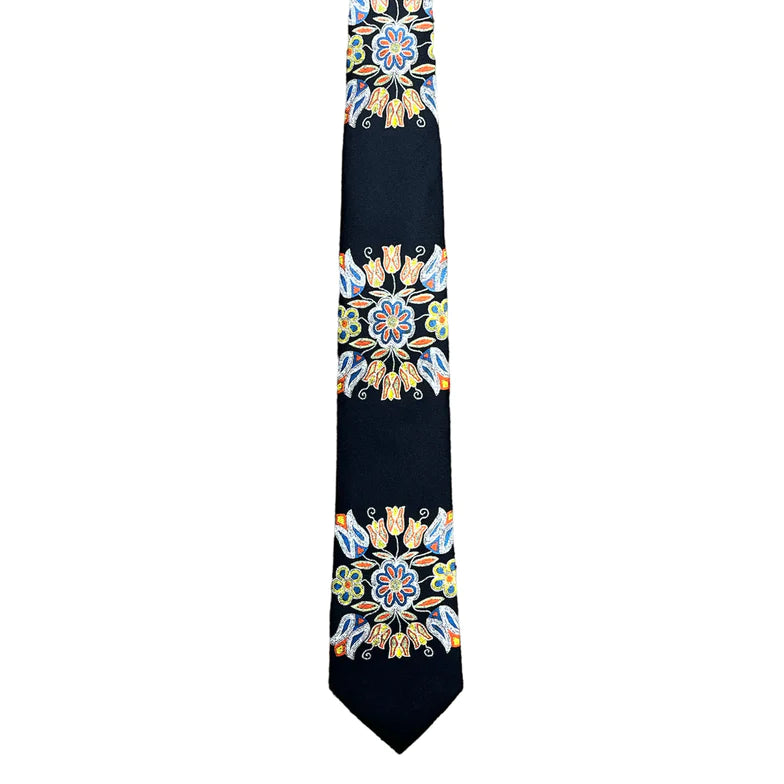 Oscardo Silver Threads Artist Design Silk Tie – Wanuskewin Collective
